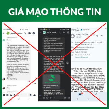 CẢNH BÁO GIẢ MẠO TUYỂN DỤNG THU CÚC ĐỂ LỪA ĐẢO - Bệnh viện Thẩm mỹ Thu Cúc